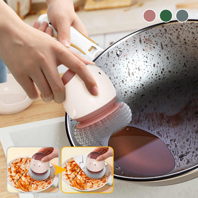 Cute Steel Scrubber with Integrated Detergent Dispenser – hapylong